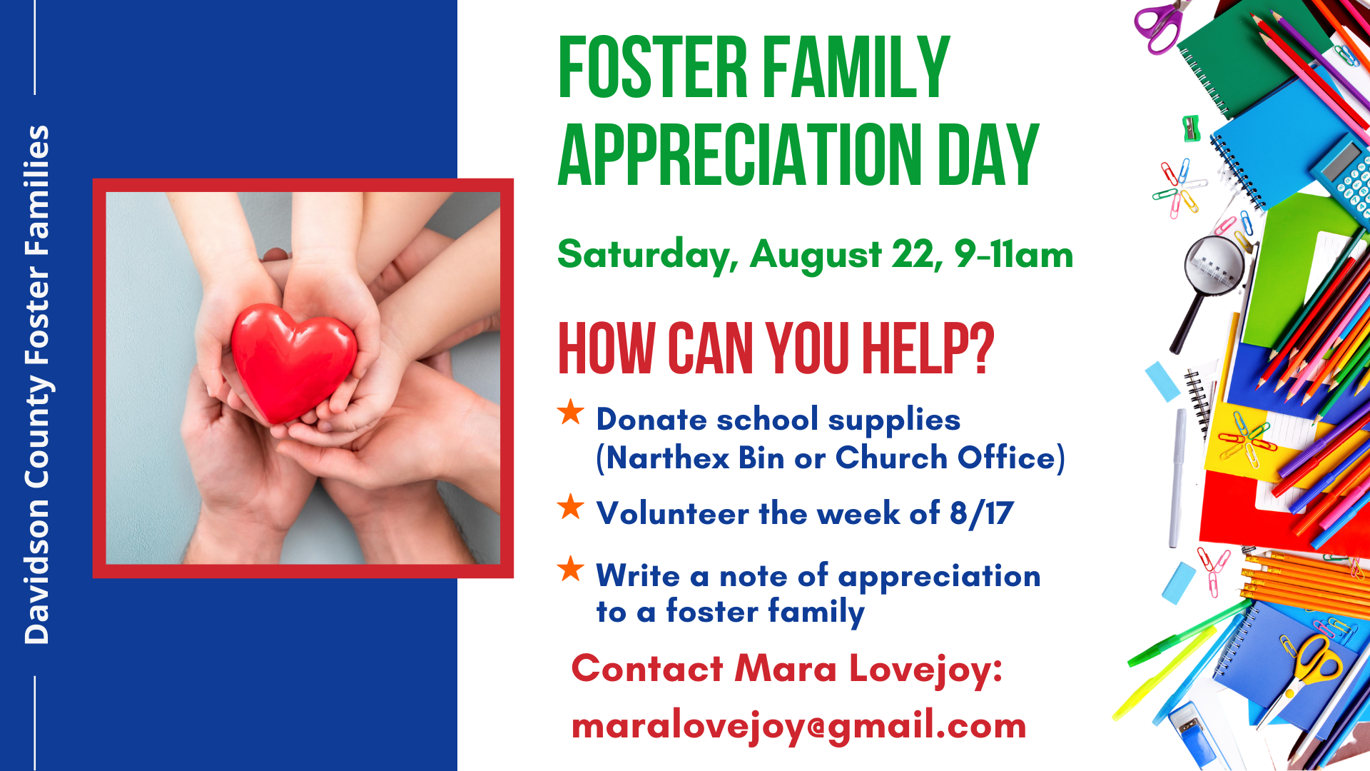 Foster Care Appreciation Day – Meadowview Reformed Presbyterian Church