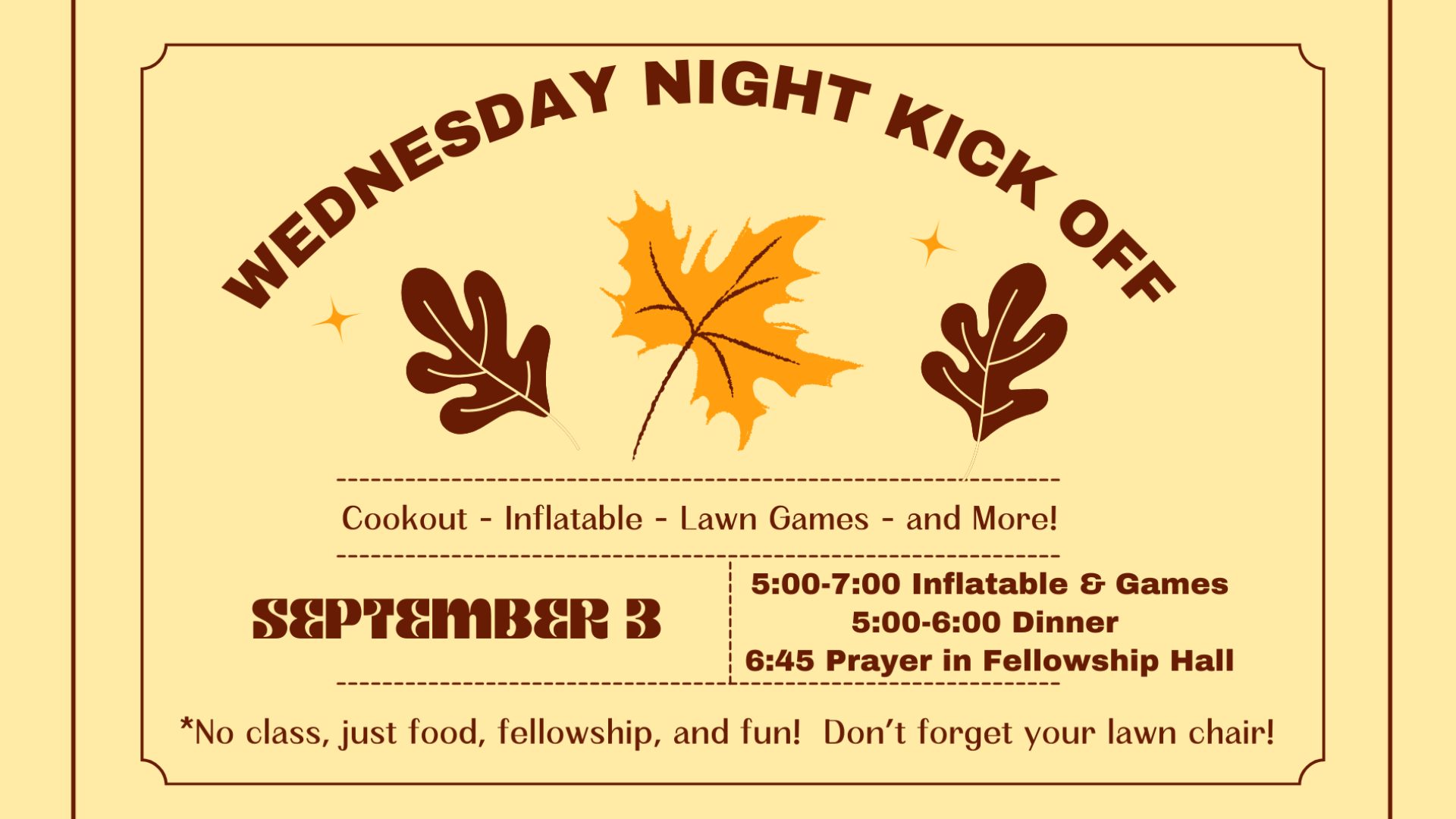 Wednesday Night Kick Off – Meadowview Reformed Presbyterian Church